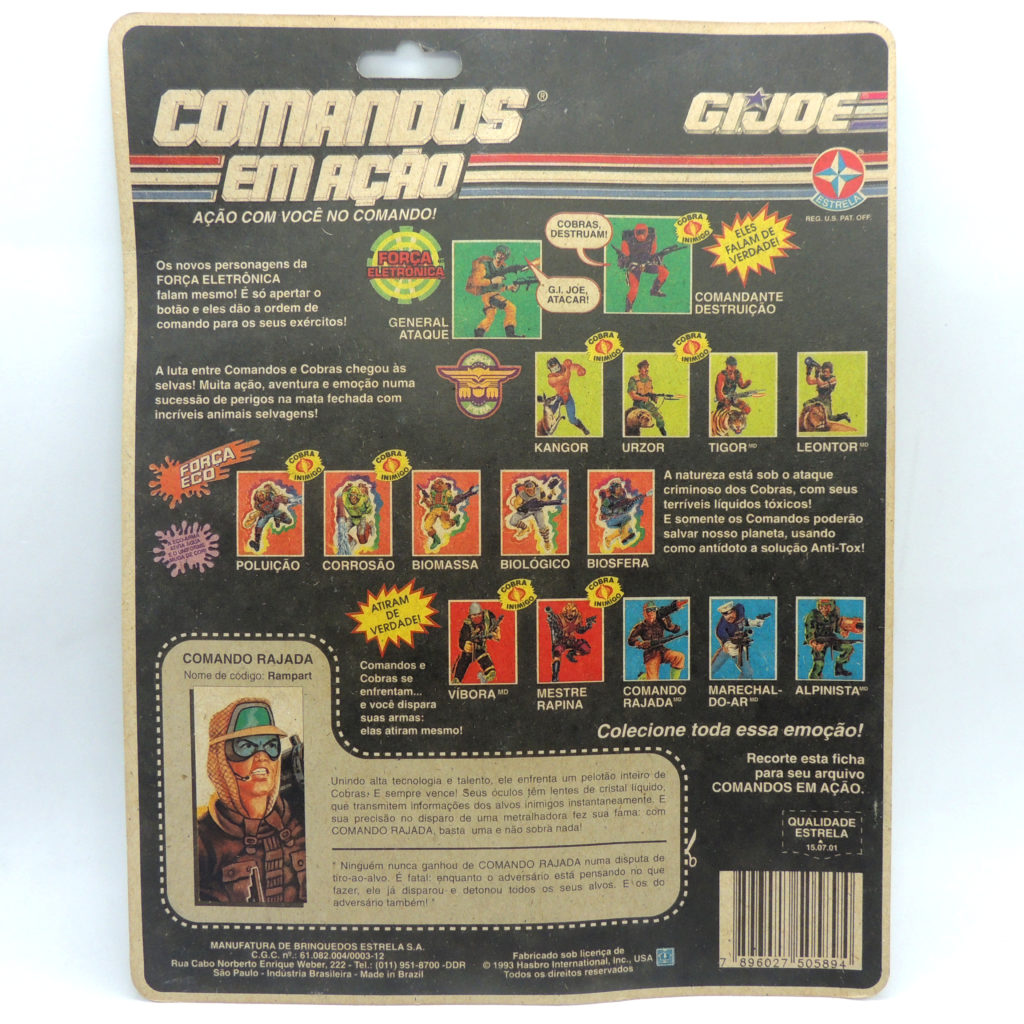 Gi Joe Comandos Em Acao Comando Rajada MOC Estrela Brasil 1993 Antiguo ...