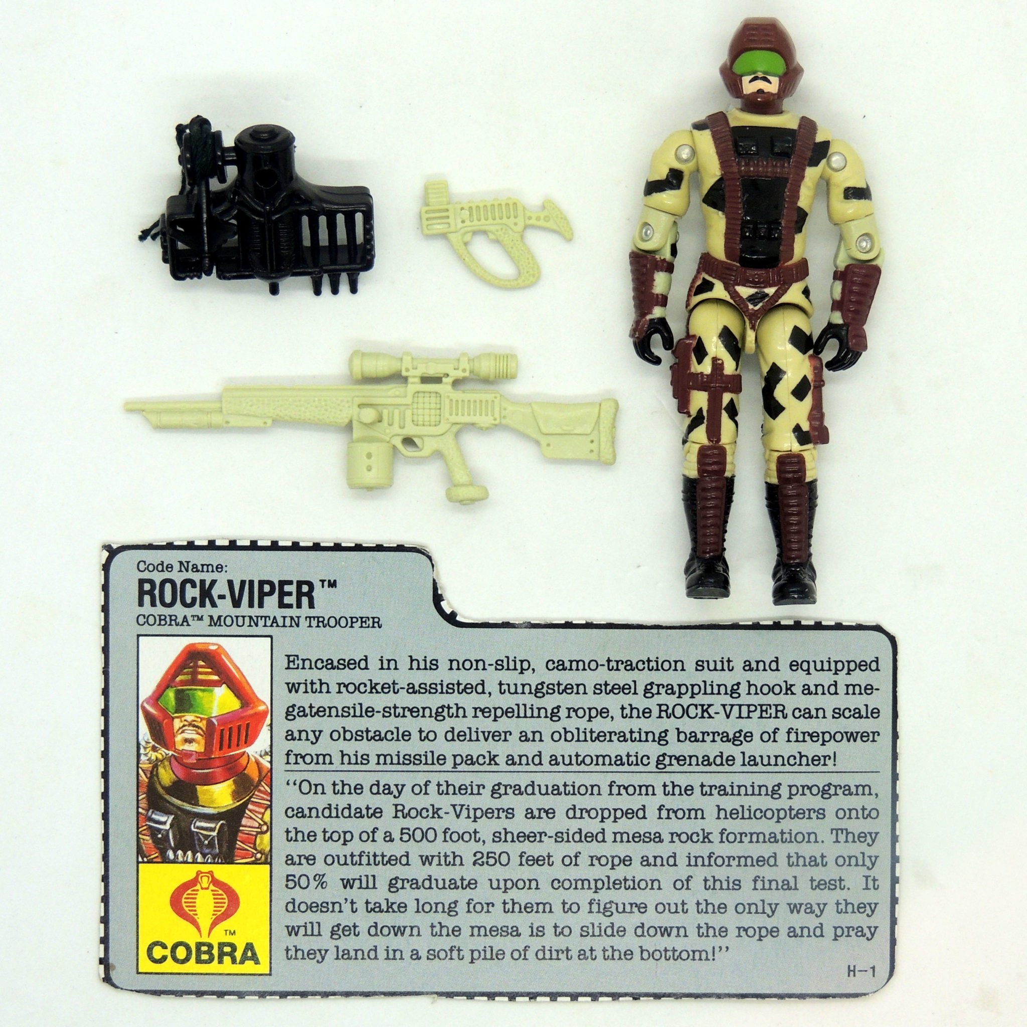 Gi Joe Rock Viper v1 Cobra Mountain Trooper 1990 Antiguo Retro Vintage ...