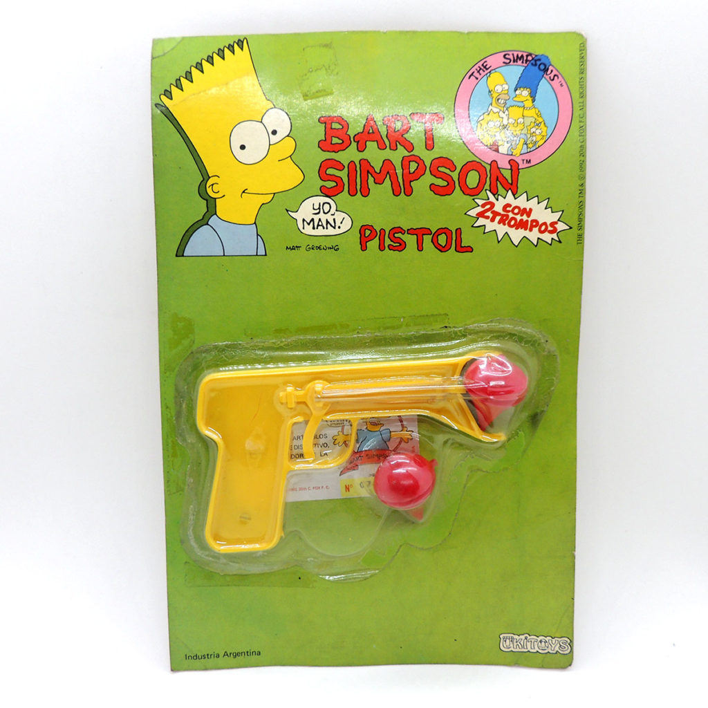 Simpsons Bart Pistol Con 2 Trompos 1992 Ukitoys - Madtoyz