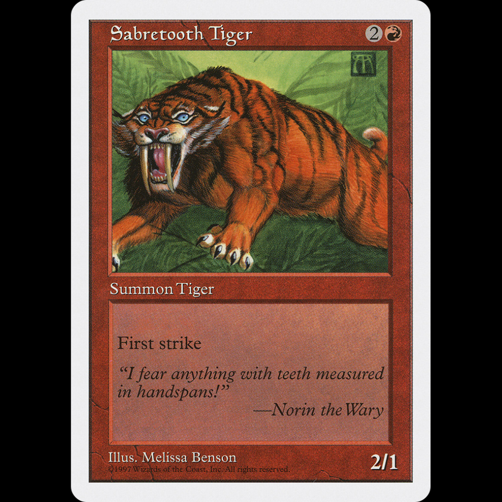 MTG Tigre Dientes de Sable (Sabretooth Tiger) Fifth Edition 5ed#264 ...