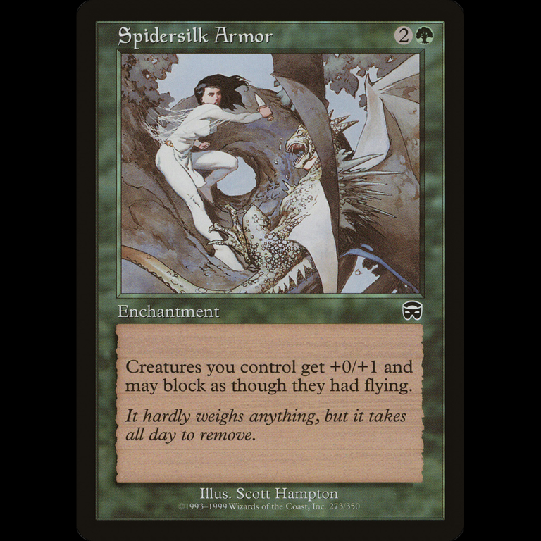 MTG Armadura de seda de araña (Spidersilk Armor) Mercadian Masques mmq ...