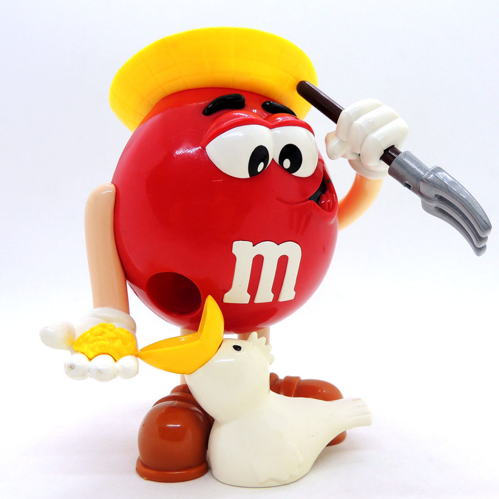 M&M MyM Dispenser Rojo Granjero Farm 14cm Funcionando - Madtoyz