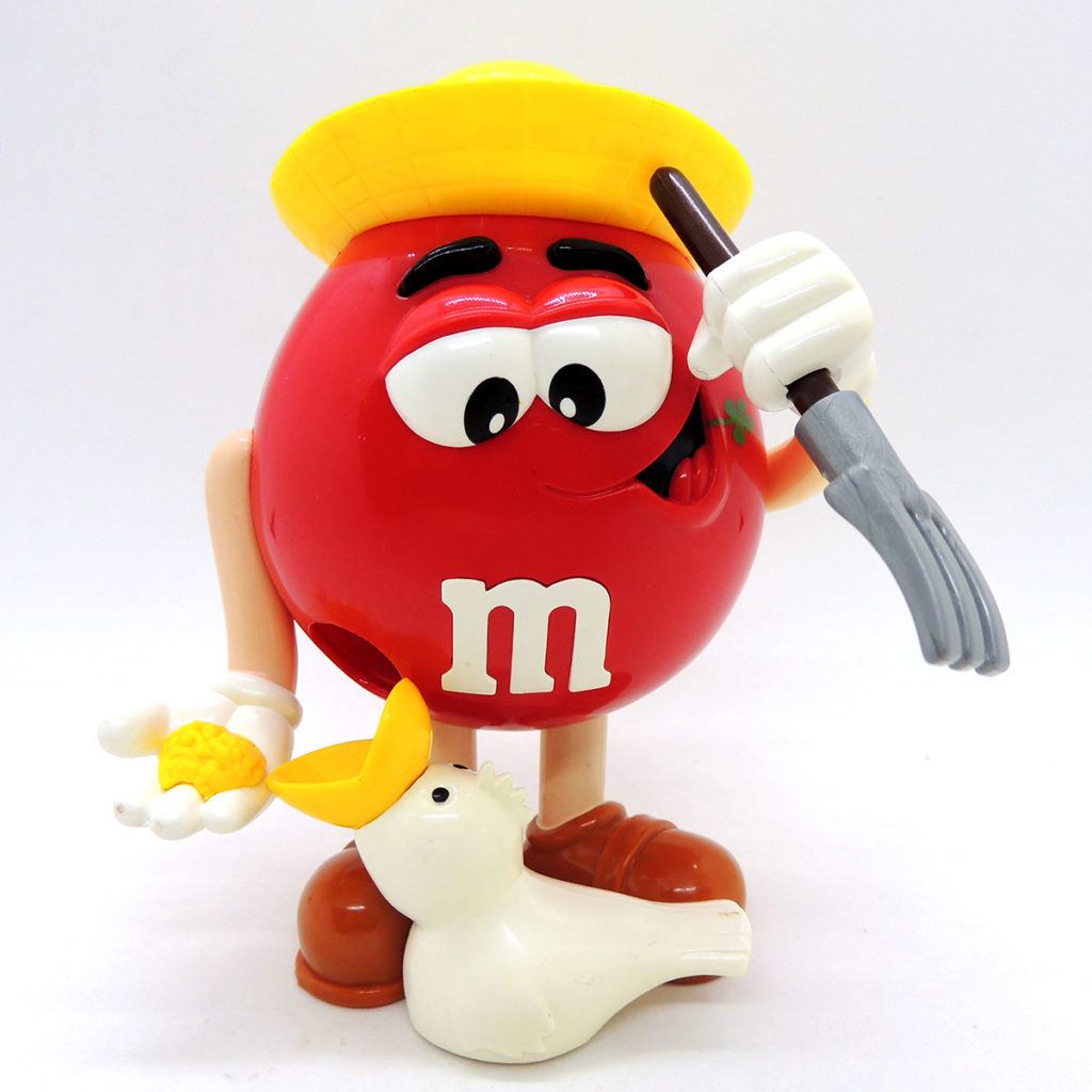 M&M MyM Dispenser Rojo Granjero Farm 14cm Funcionando - Madtoyz