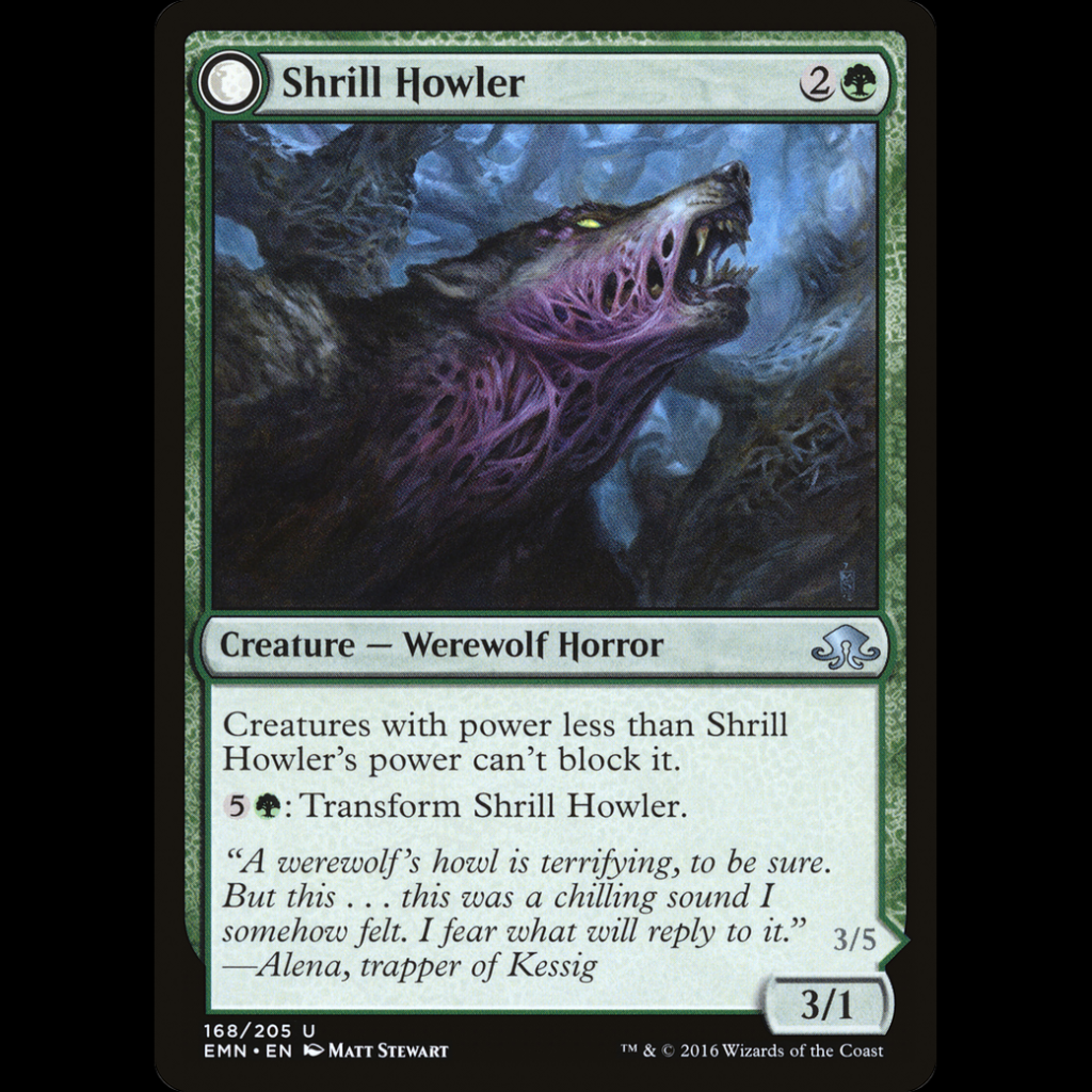 MTG Shrill Howler // Howling Chorus Eldritch Moon emn#168 - Madtoyz