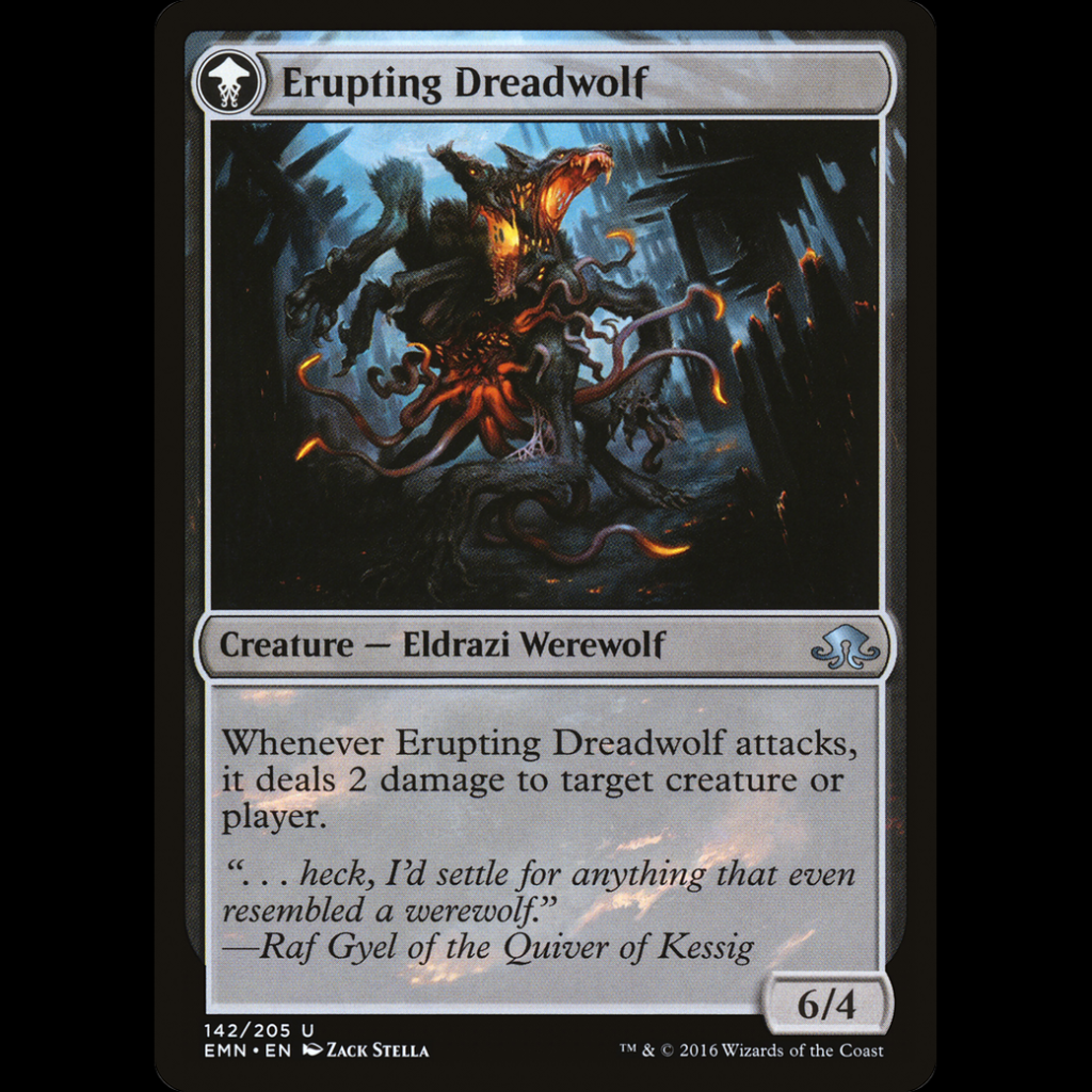 MTG Smoldering Werewolf // Erupting Dreadwolf Eldritch Moon emn#142 ...