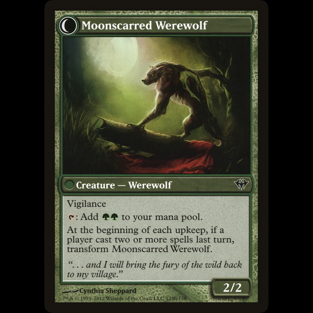 MTG Aldeana desdeñada // Licántropo marca lunar (Scorned Villager ...