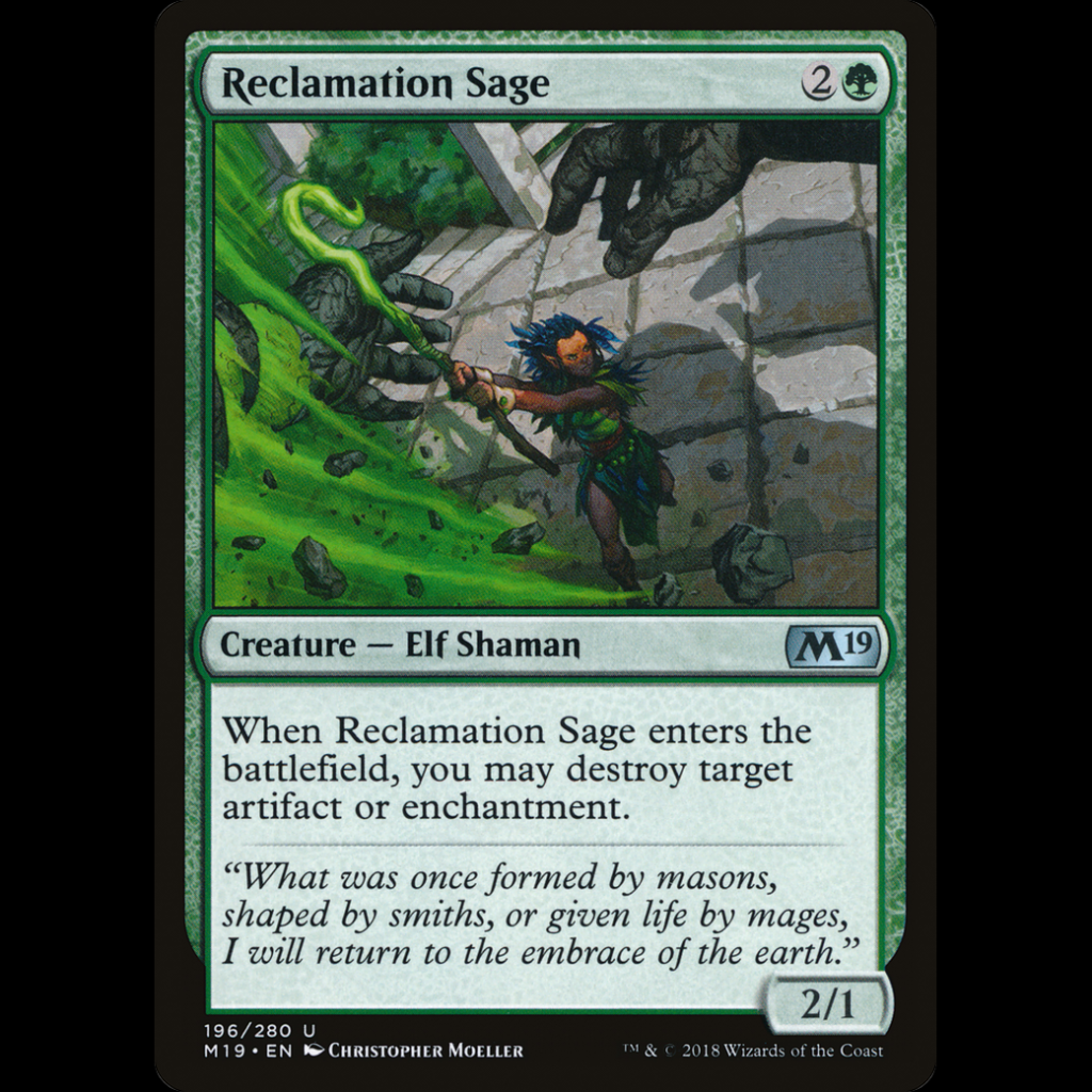 MTG Sabia de la recuperación (Reclamation Sage) Core Set 2019 m19#196 ...