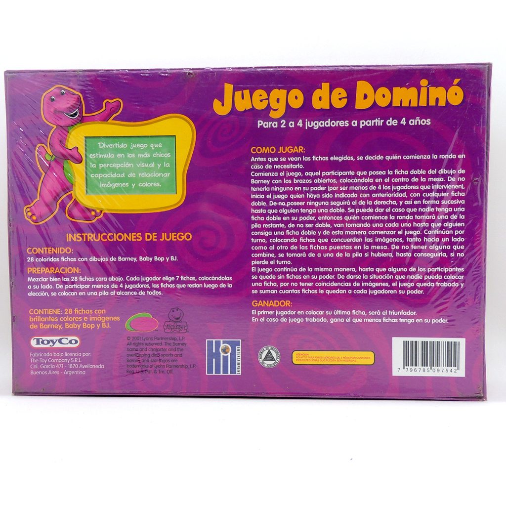 Barney ToyCo Juego de Domino 00s - Madtoyz