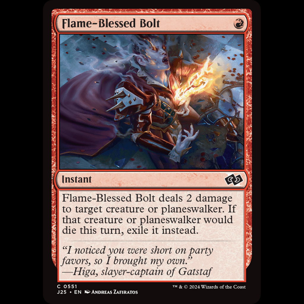 MTG Flame-Blessed Bolt Foundations Jumpstart j25#551 - Madtoyz