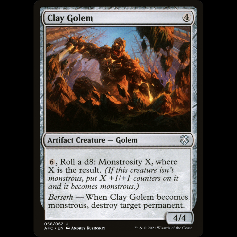 MTG Clay Golem Forgotten Realms Commander afc#58 - Madtoyz