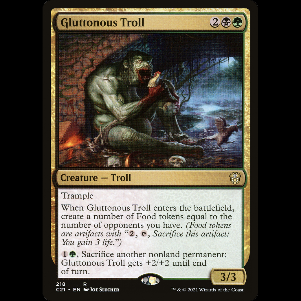 MTG Gluttonous Troll Commander 2021 c21#218 - Madtoyz