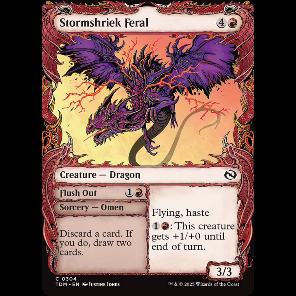 MTG Stormshriek Feral // Flush Out Tarkir: Dragonstorm tdm#304 - Madtoyz