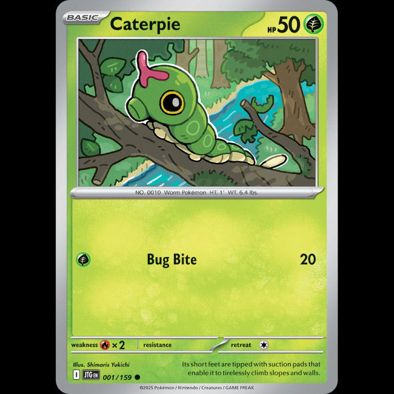 Pokemon TCG Caterpie - Journey Together NM sv9-1 reverseHolofoil - Madtoyz