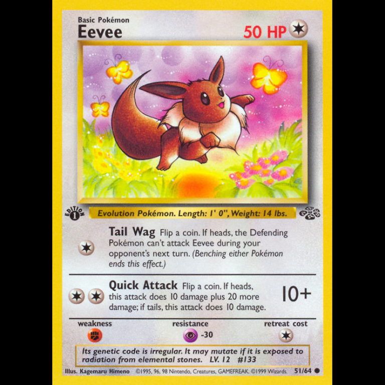 Pokemon TCG Eevee - Jungle ESP base2-51 1stEdition - Madtoyz