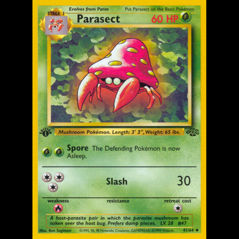 Pokemon TCG Parasect - Jungle ESP base2-41 1stEdition - Madtoyz