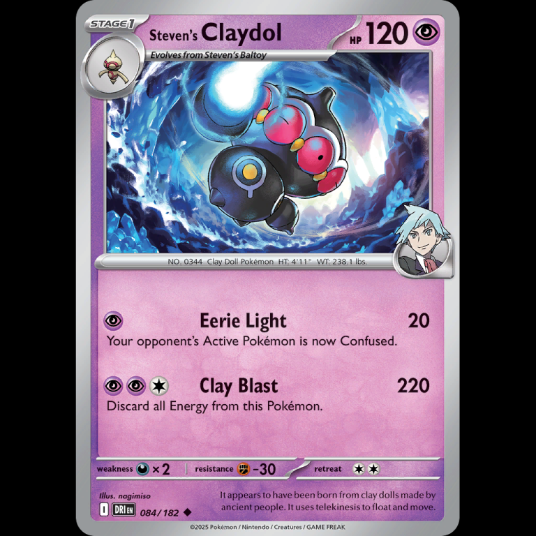 Pokemon TCG Steven's Claydol - Destined Rivals sv10-84 - Madtoyz